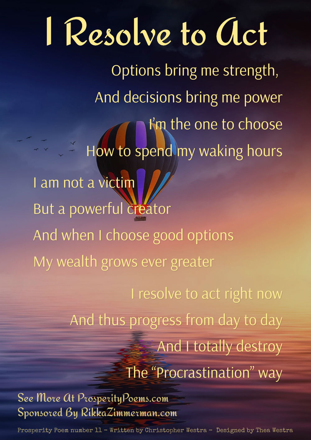 Prosperity Poem - I Resolve to Act