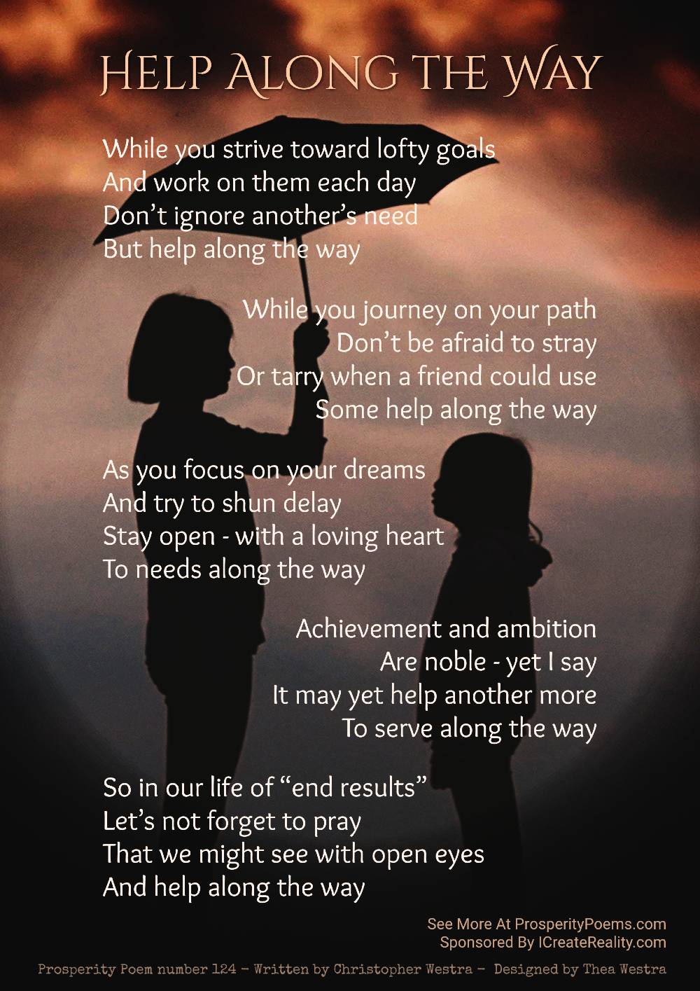 Prosperity Poem 124 - Help Along the Way