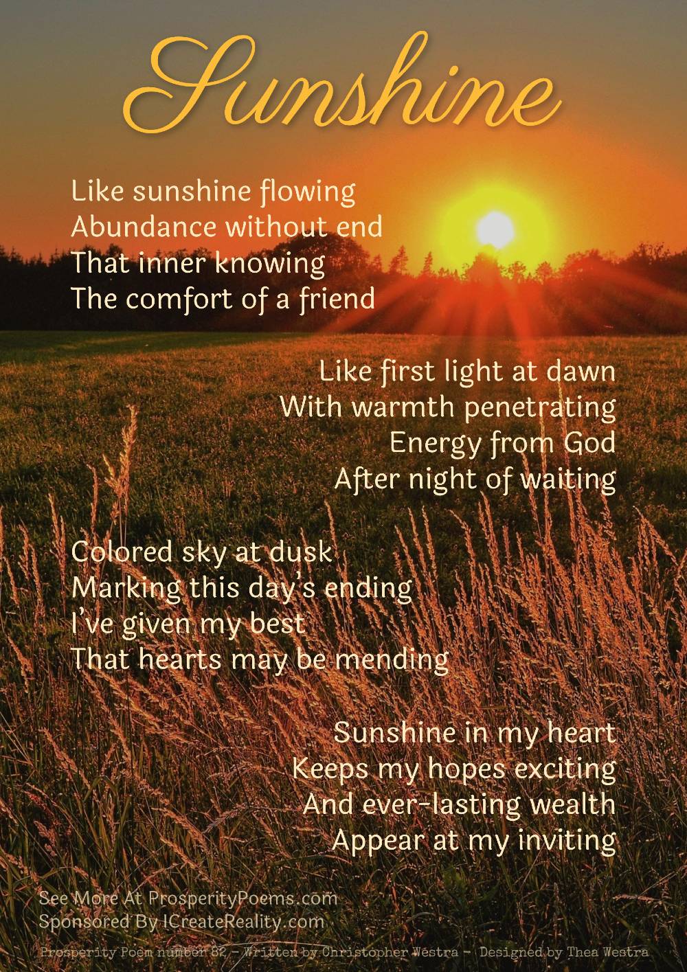 Prosperity Poem - Sunshine
